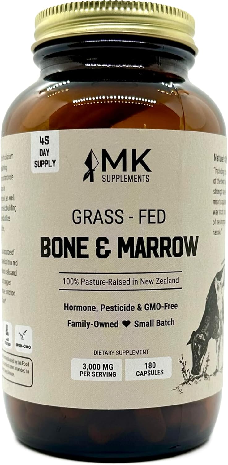 Amazon.com: MK Supplements – Grass-Fed Beef Bone & Marrow 3000 mg, Beef ...
