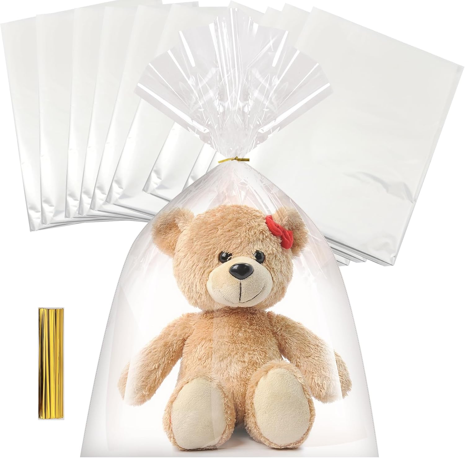 Amazon.com: igoelove Clear Cellophane Bags Plastic Treat Bags with ...