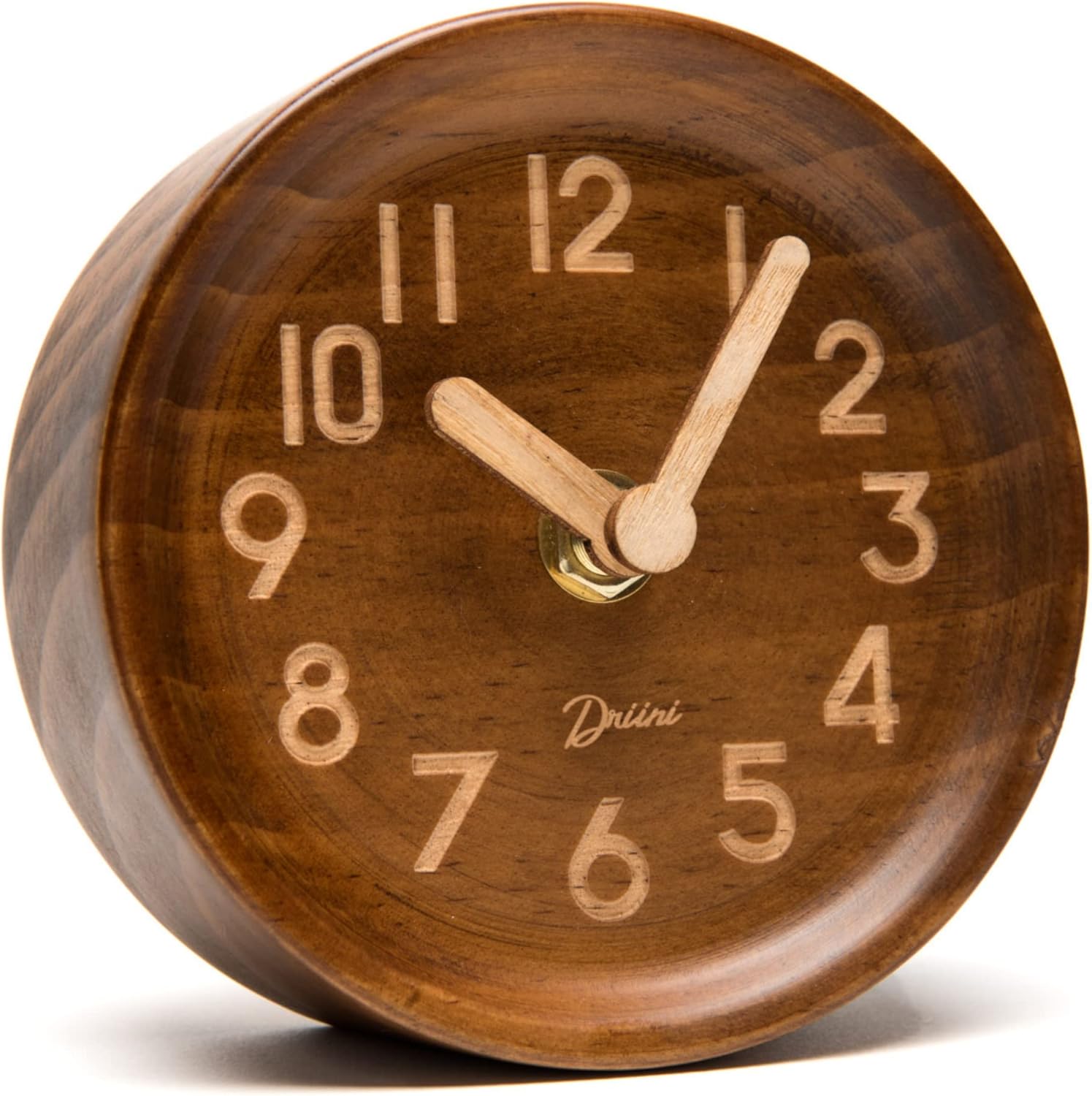 Amazon.com: Driini Wooden Analog Desktop Clock – 4.3 in. Decorative ...