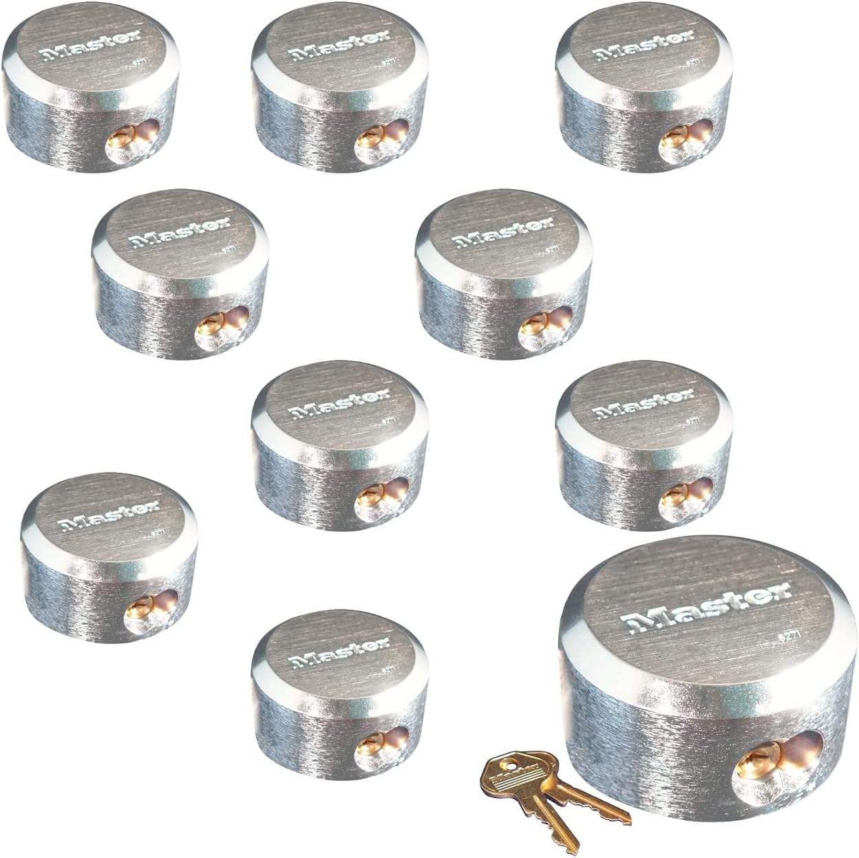 Master Lock (8) Keyed Alike Padlocks w/Thermoplastic Coating and 2 ...