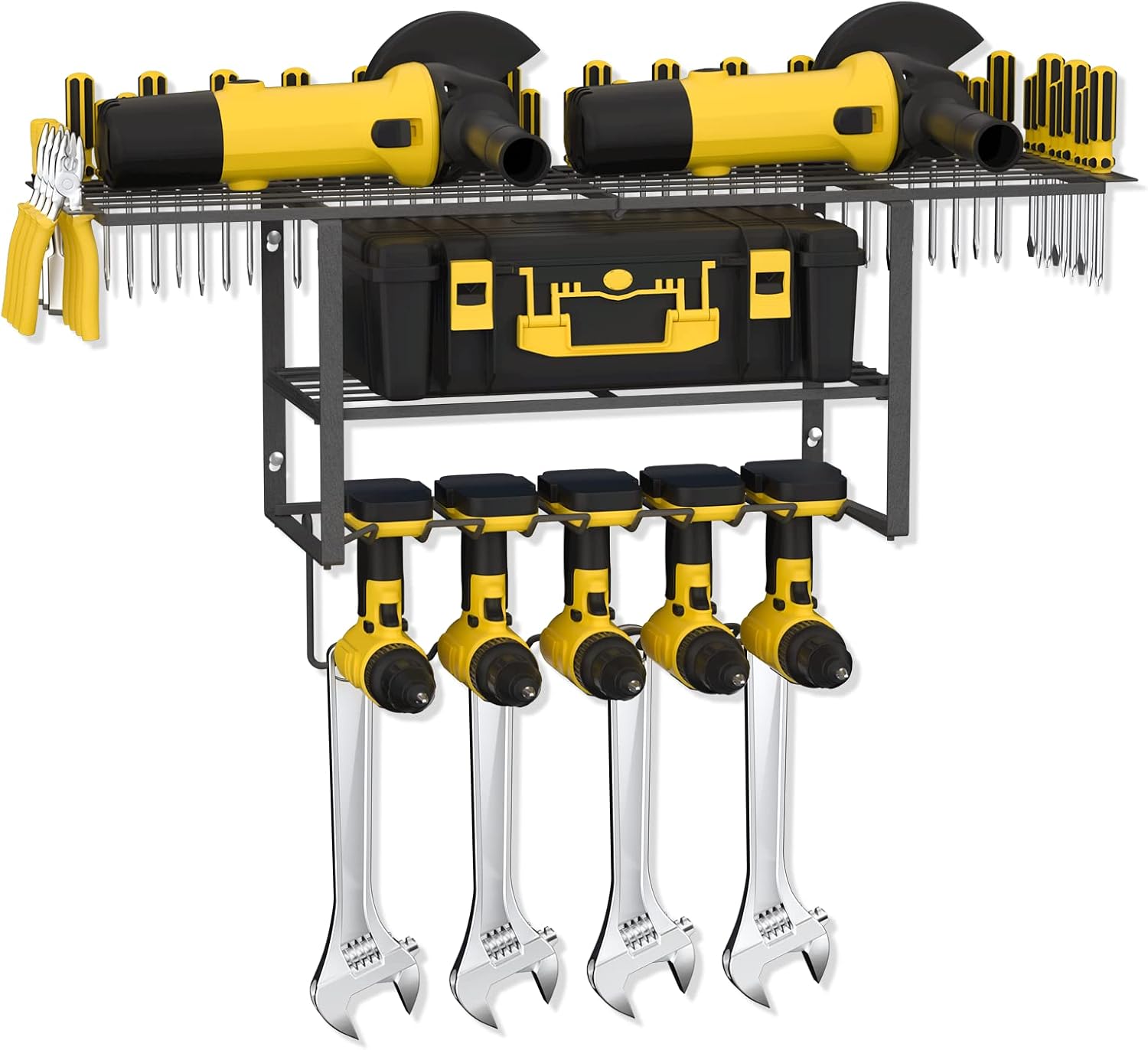 Amazon.com: OMNINOVA Heavy Duty Floating Tool Shelf & Organizer, Wall ...