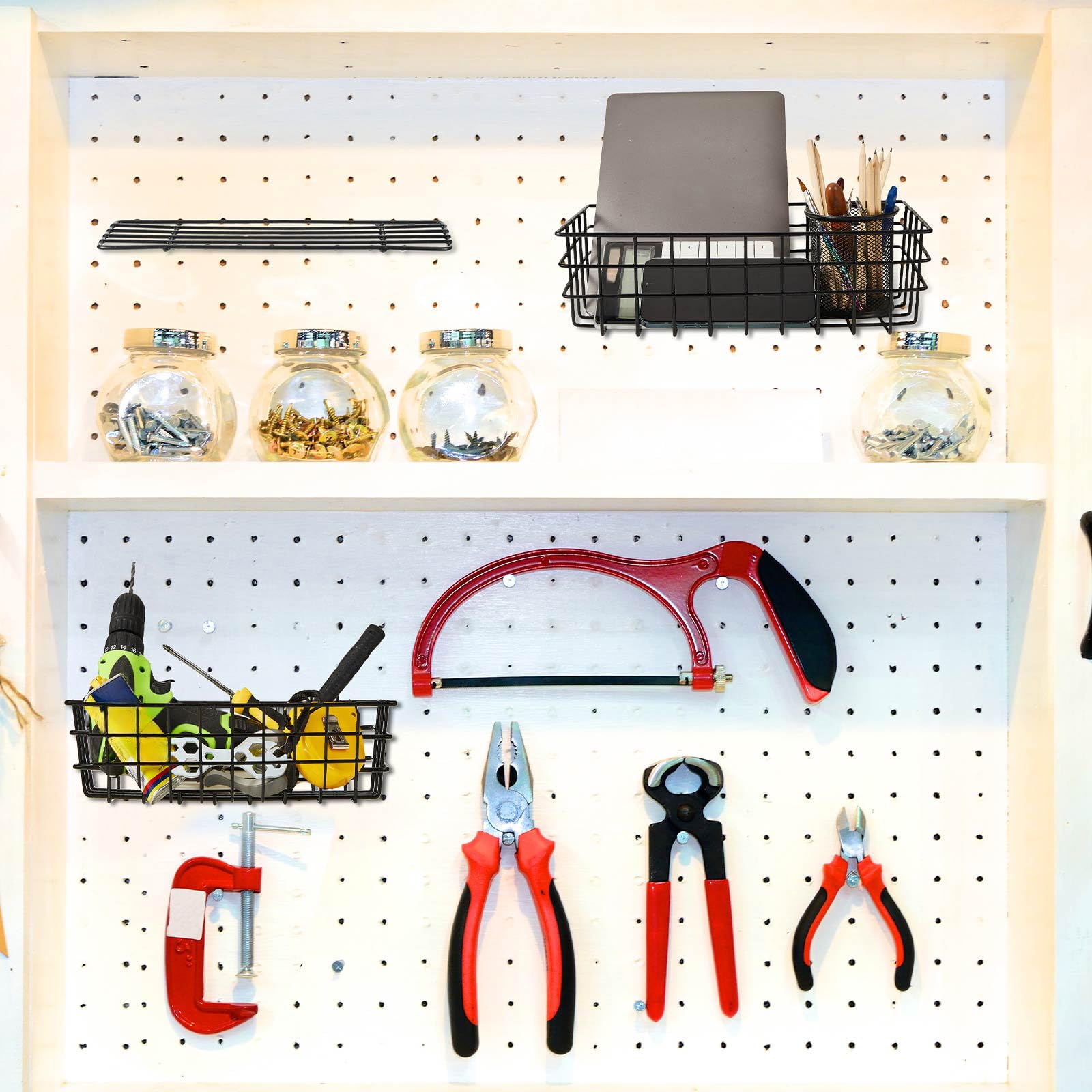Snapklik.com : Patelai 8 Pieces Pegboard Baskets Pegboard Bins Peg ...