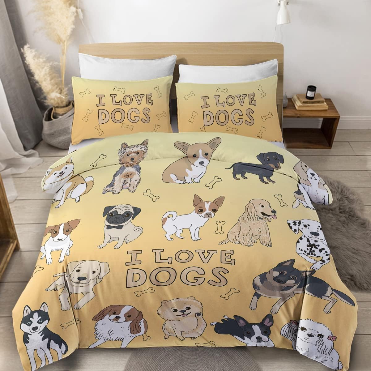 Amazon.com: Sleepwish Dog Bedding Set Twin Watercolor Puppy Dog Bed Set ...