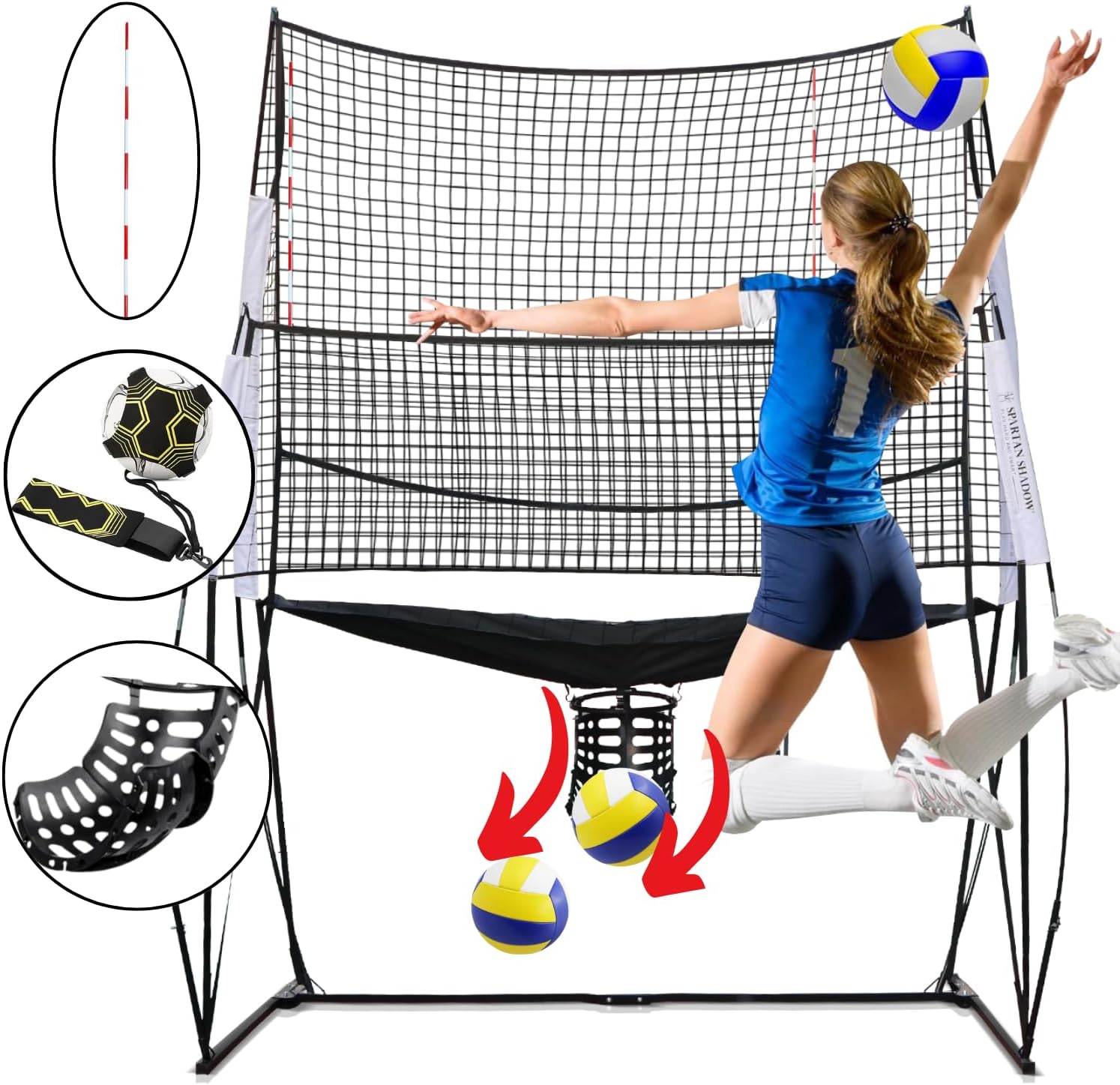 Amazon.com : Volleyball Practice Training Net System Equipment for ...