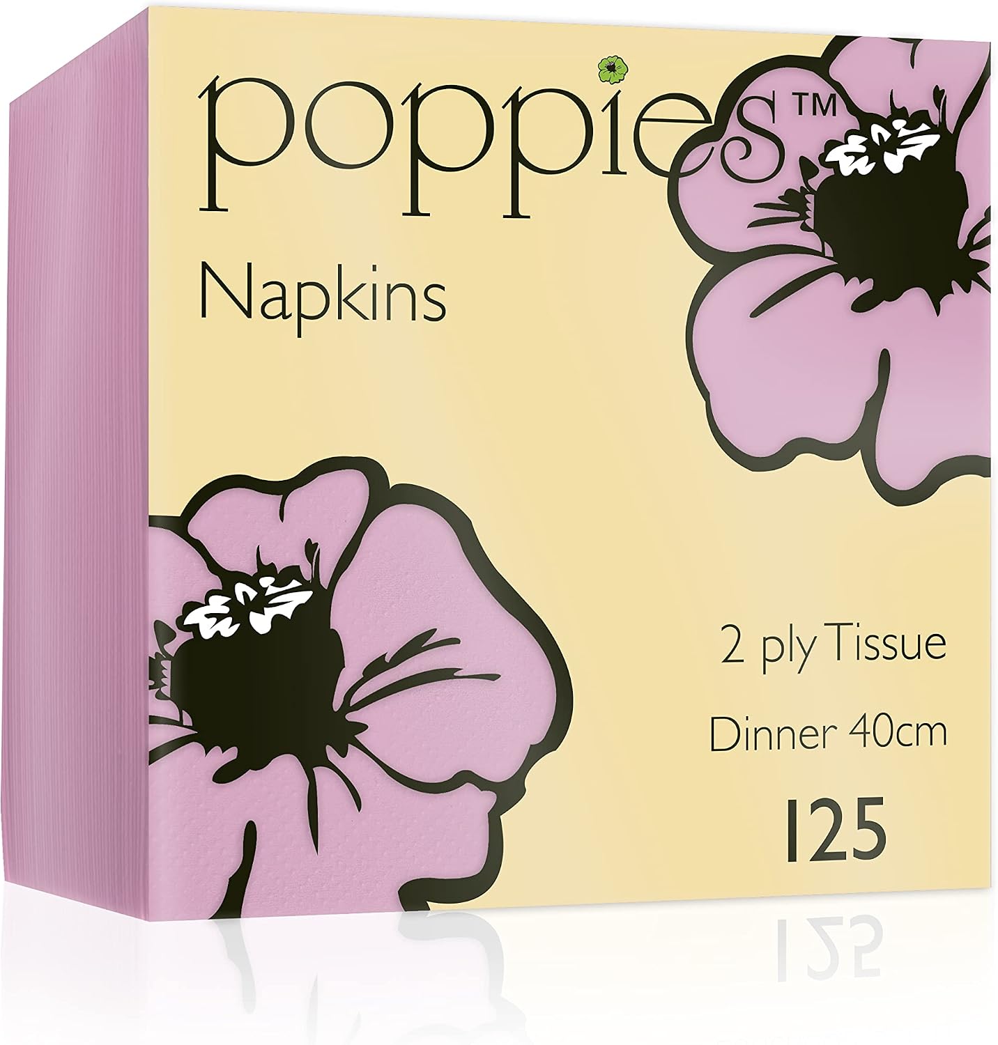 Poppies Pink 40cm x 40cm 4 Fold 2Ply Dinner Napkins 125 : Amazon.co.uk ...