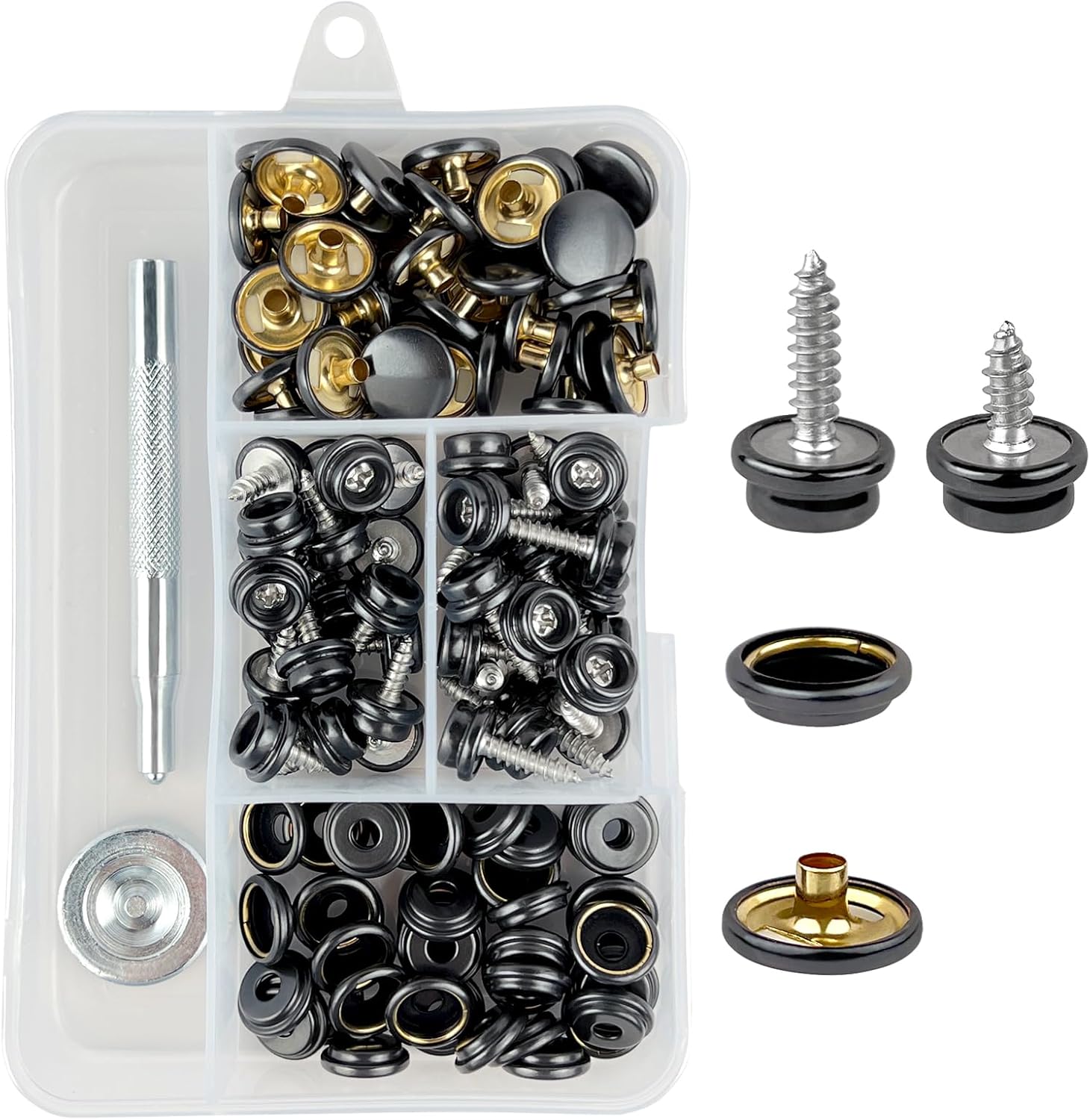 Amazon.com: GuoHaw Snap Fasteners Kit - 120 Pcs (40 Sets) Heavy Duty ...