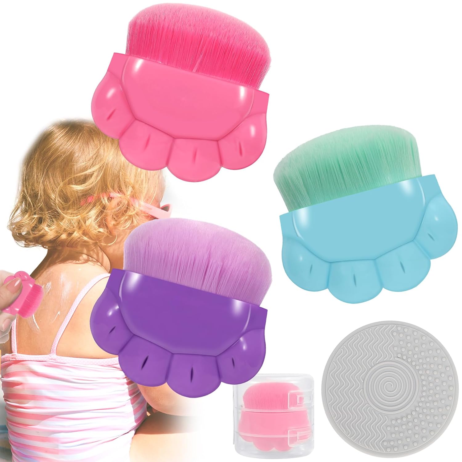 Amazon.com: 3 Pack Kids Sunscreen Applicator,Sunblock Buddy Brush with ...