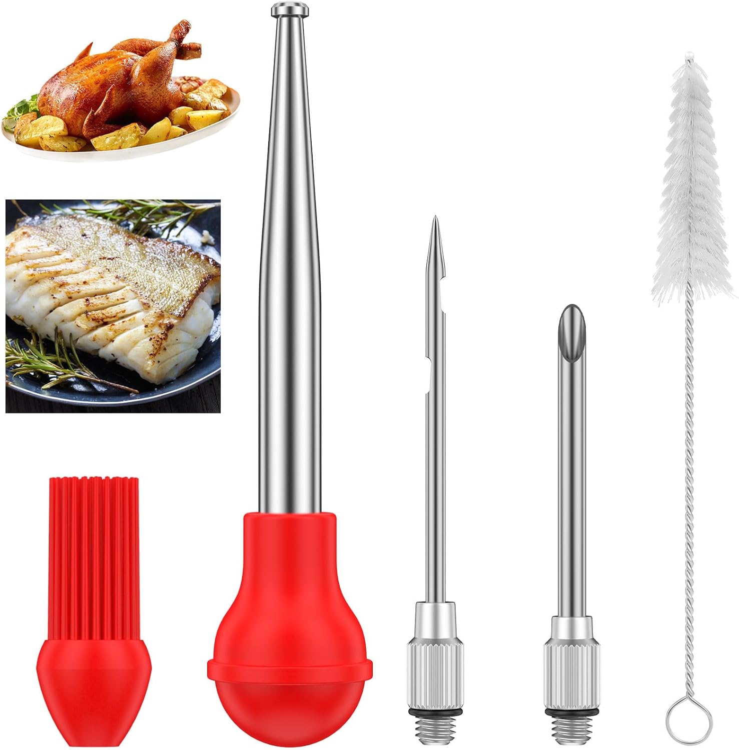 Amazon.com: US Turkey Baster Stainless Steel Turkey Baster Syringe with ...