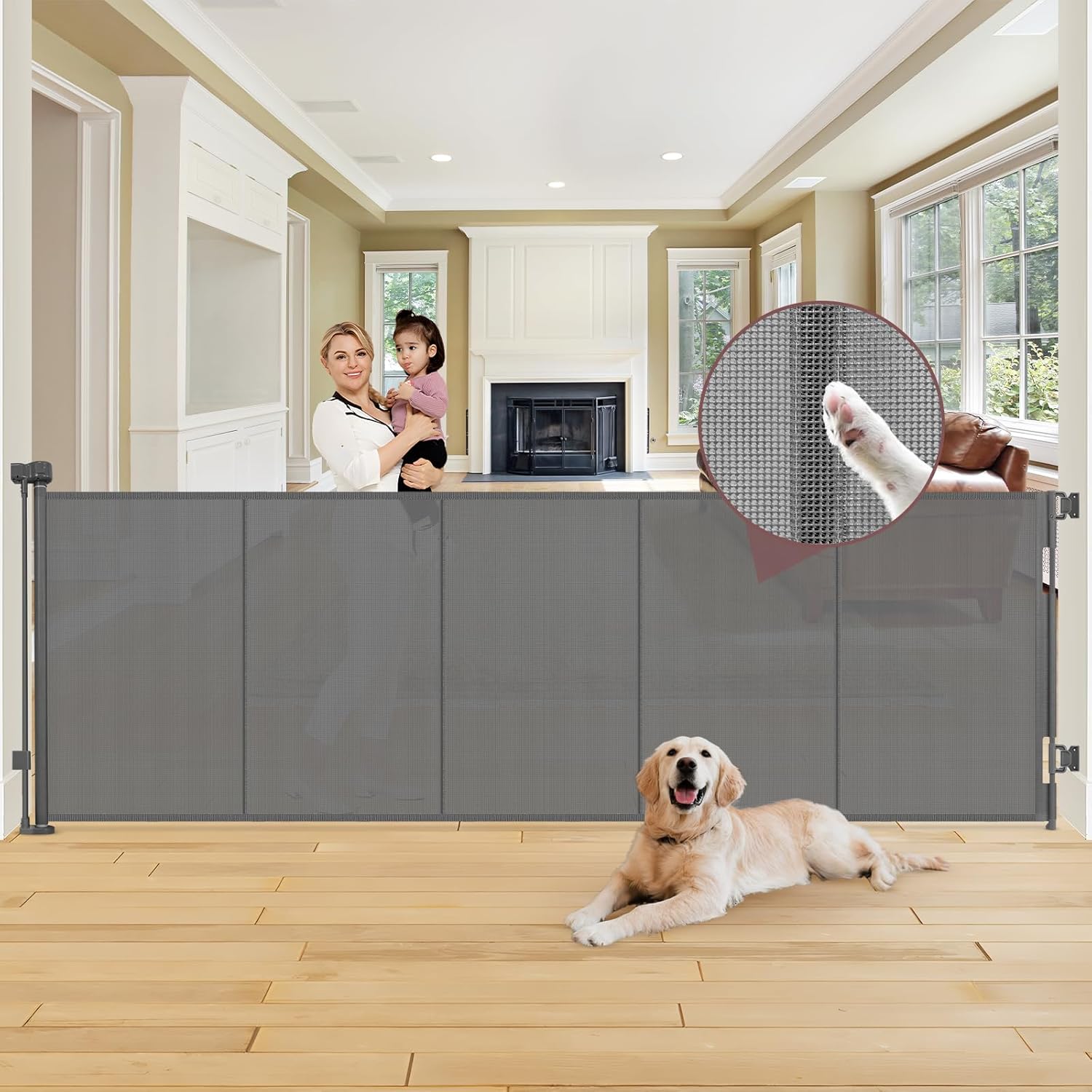 Amazon.com: Reinforced 41" Extra Tall Pet Gate 100" Extra Wide ...