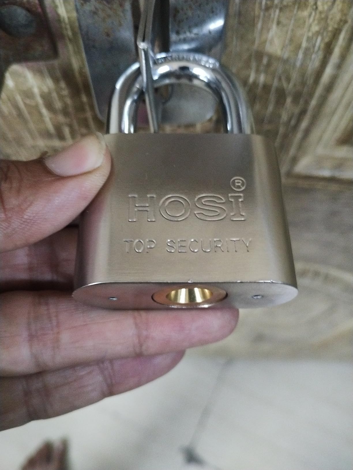 Eshcon Brass Cylinder Heavy Duty Top Security Padlock 50mm with 3 Keys ...