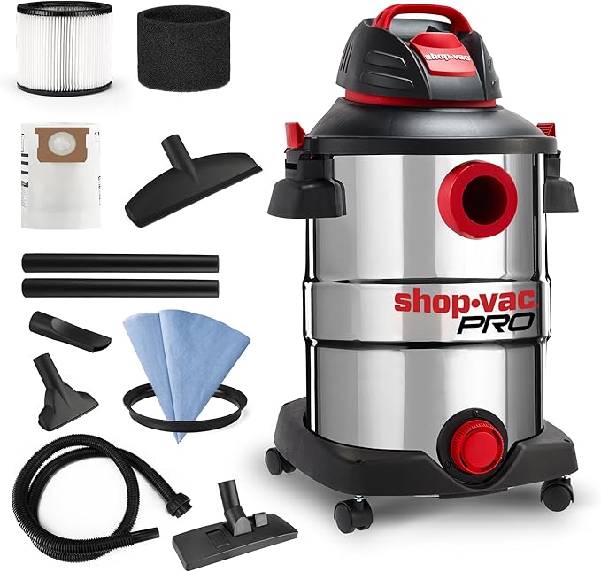 Amazon.com: Shop-Vac 12 Gallon 6.0 Peak HP Wet/Dry Vacuum, Stainless ...