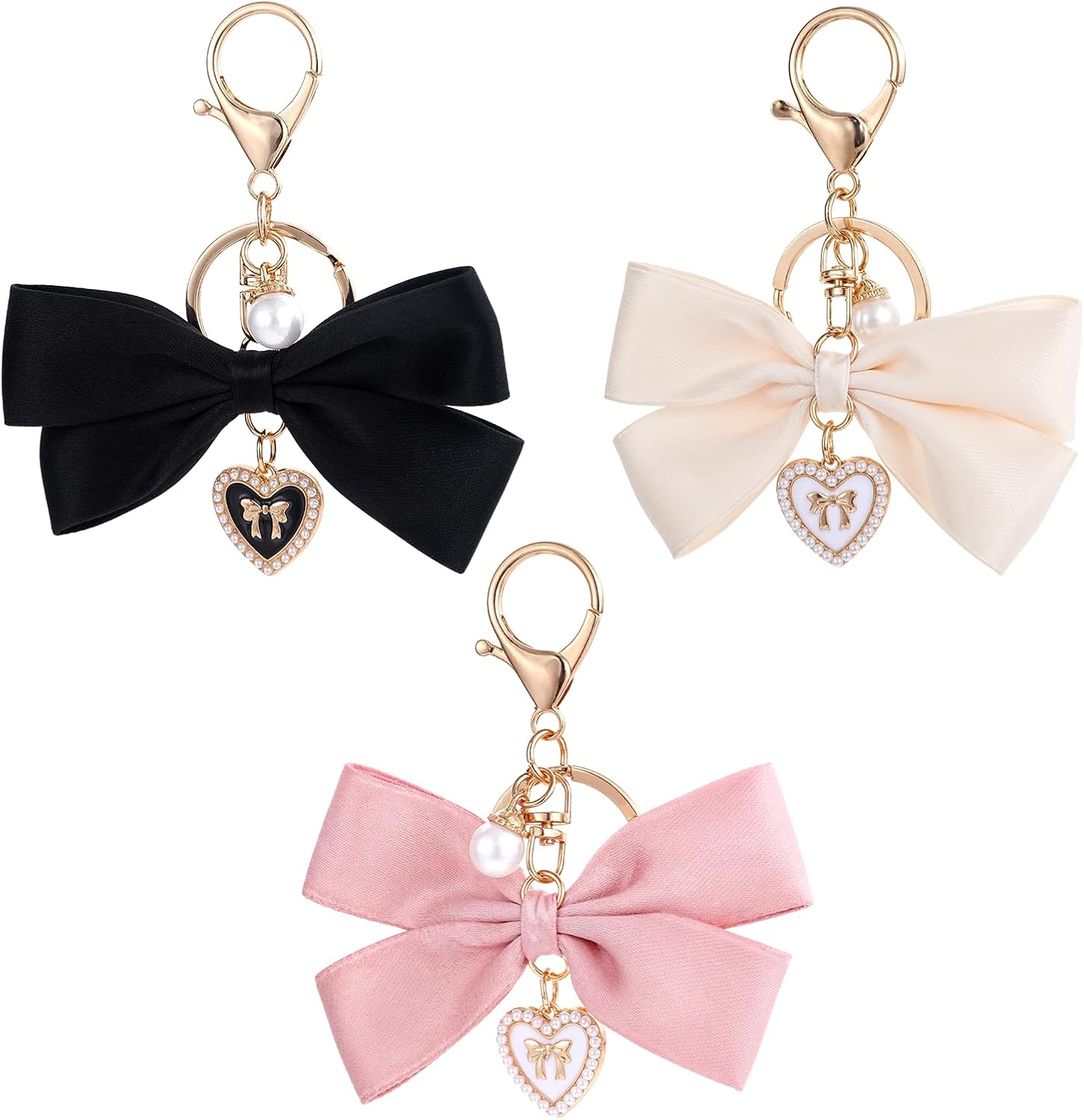 JJUNW 3 Pcs Cute Bow Keychain for Women, Purse Charms, Cute Keychain ...