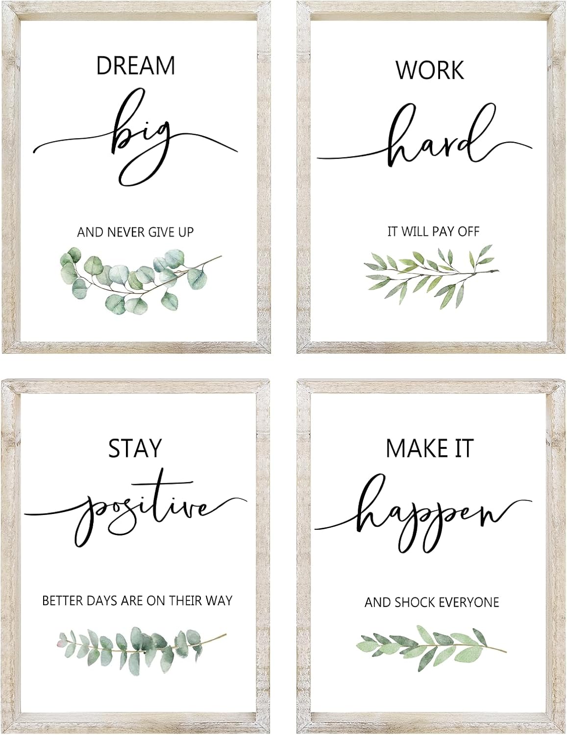 Amazon.com: Inspirational Wall Art Sign Decor 16"x11" Set of 4 Morden ...