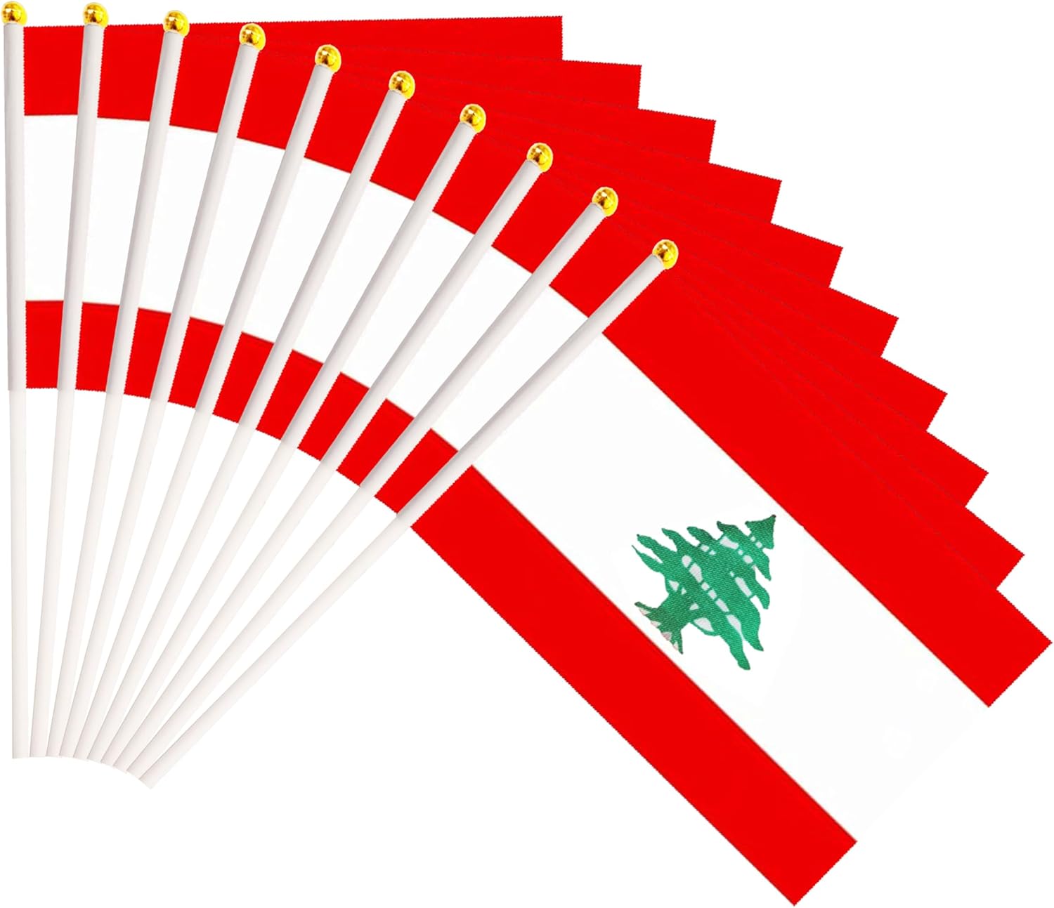 50 Pack Lebanon Lebanese on Stick Flags,Small Mini Hand Held Lebanon ...