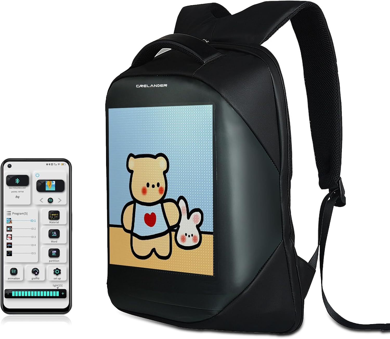 Amazon.com: Crelander LED Backpack, Smart Dynamic Daypack with ...