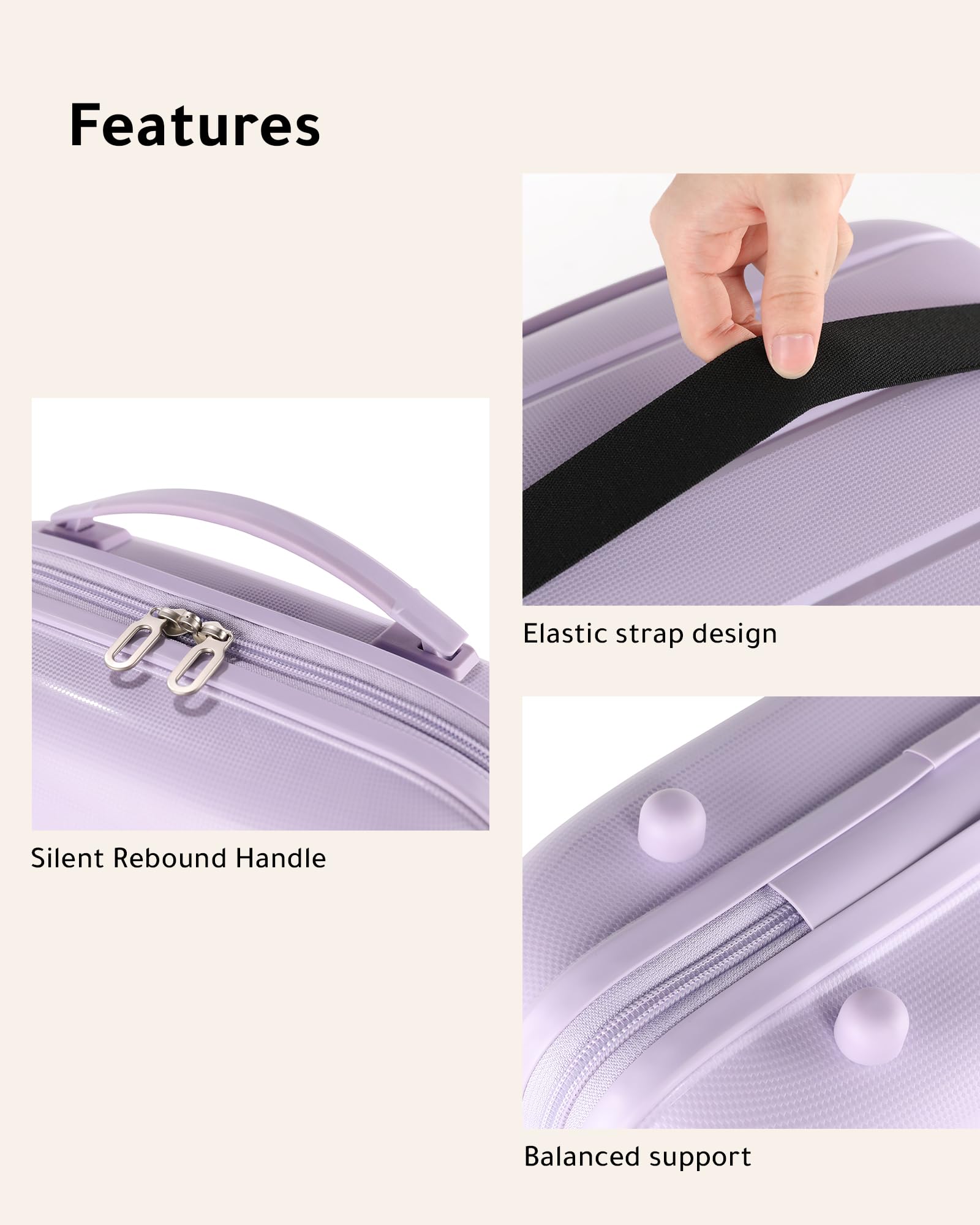 LUGGEX Purple Underseat Carry on Luggage Airline Approved - Hard 14 ...