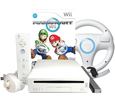 Amazon.com: Wii Console with Mario Kart Wii Bundle - White : Video Games