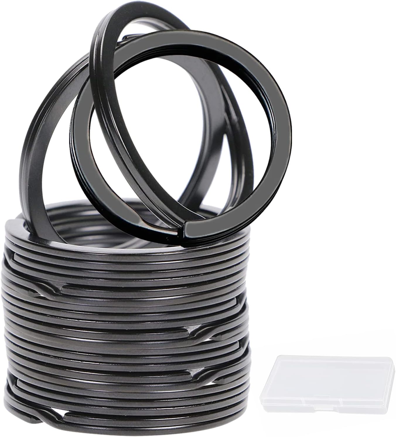 30 Pcs Round Key Rings, 1 Inch Metal Split Keychain Rings Round Flat ...