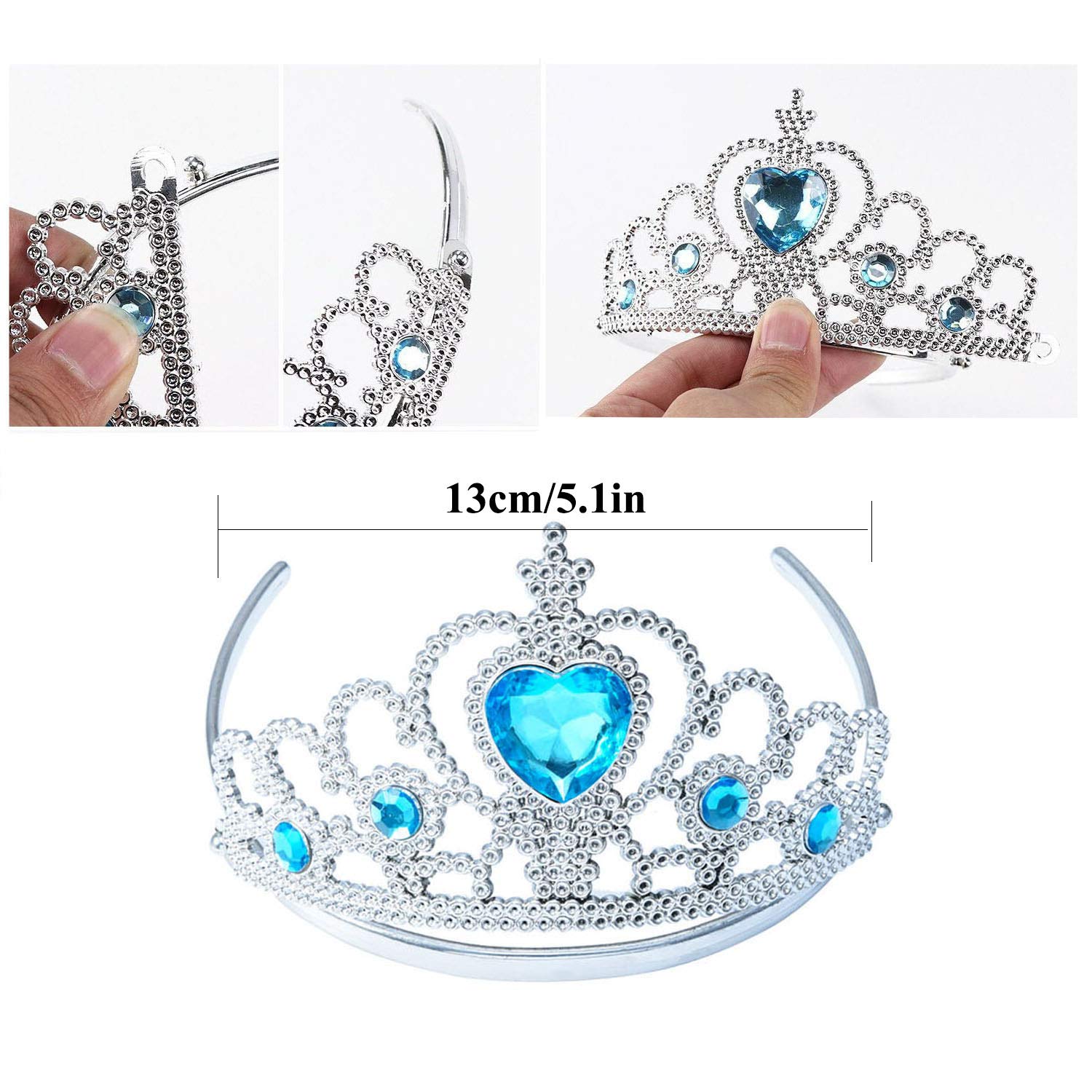 Princess Wig for Girls Jasmine Braid with Princess Tiara Princess Dress ...