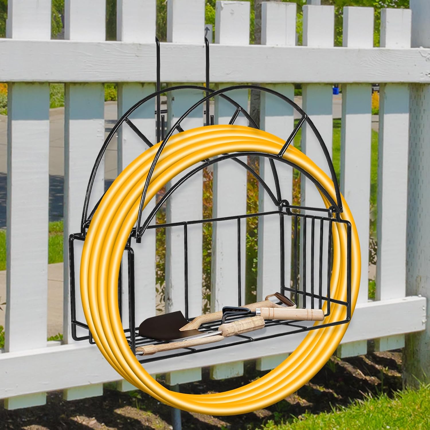 Amazon.com : Jantens Super-Sized Hose Holder with Tool Storage Basket ...