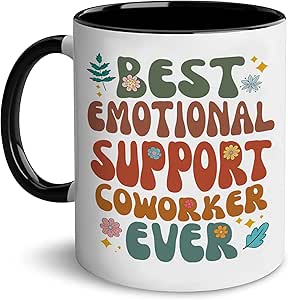 Amazon.com: Emotional Support Coworker Mug, Best Coworker Ever Mug ...