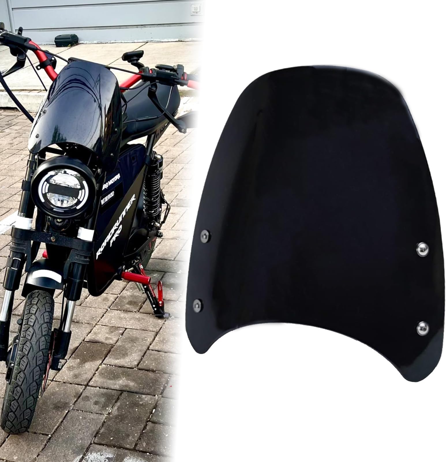 Amazon.com: SINLIRU Motorcycle High Windshield Front Fly screen ...