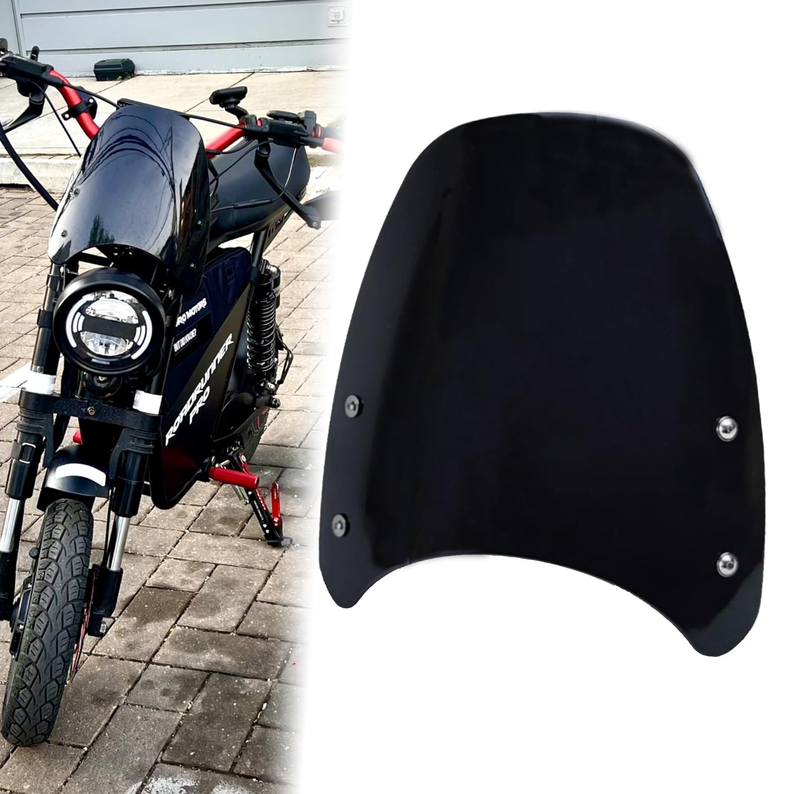 Amazon.com: SINLIRU Motorcycle High Windshield Front Fly screen ...