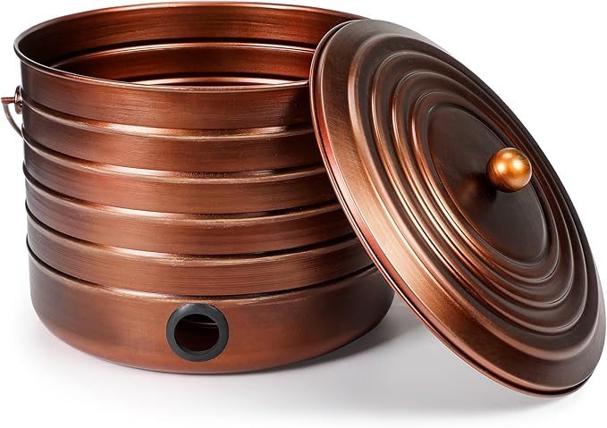 Amazon.com : FillTouch Garden Hose Pot with Lid and Handle, Matte Brass ...