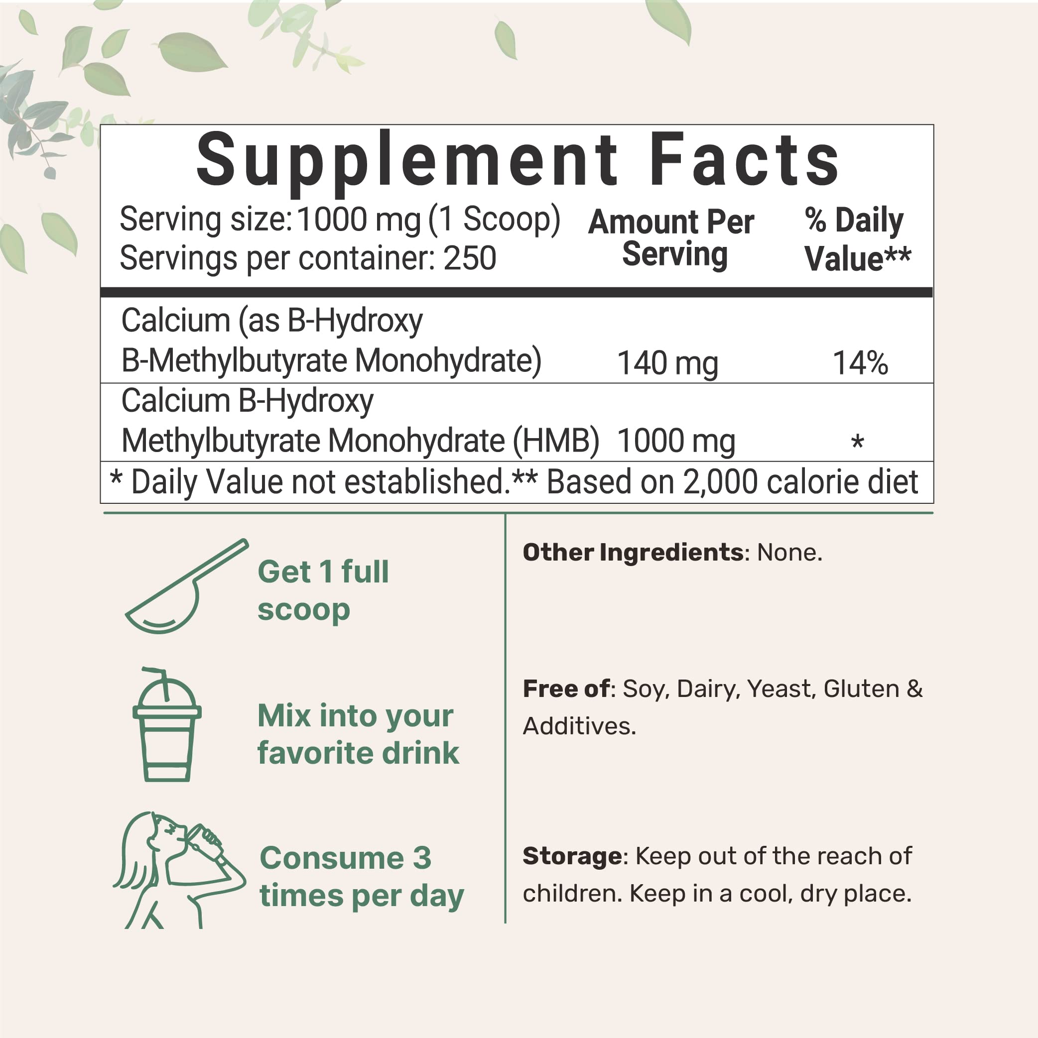 Snapklik.com : Pure HMB Powder, 250 Grams, Powerfully Supports Muscle ...