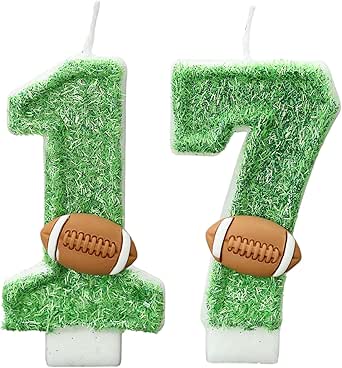 Amazon.com: CasaPopz Football Birthday Number Candles for Cake Green ...