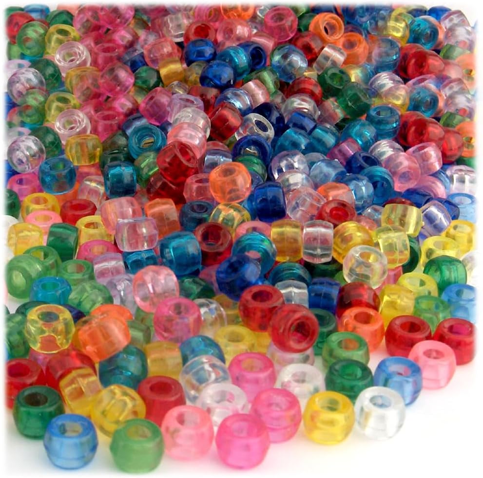 Amazon.com: The Crafts Outlet 1,000pc Plastic Round Transparent Pony ...