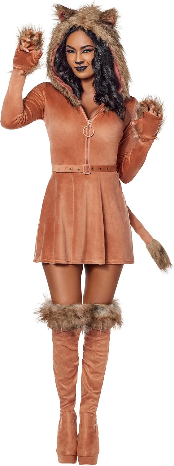 Amazon.com: Spirit Halloween Adult Lioness Dress Costume, Women, Size ...