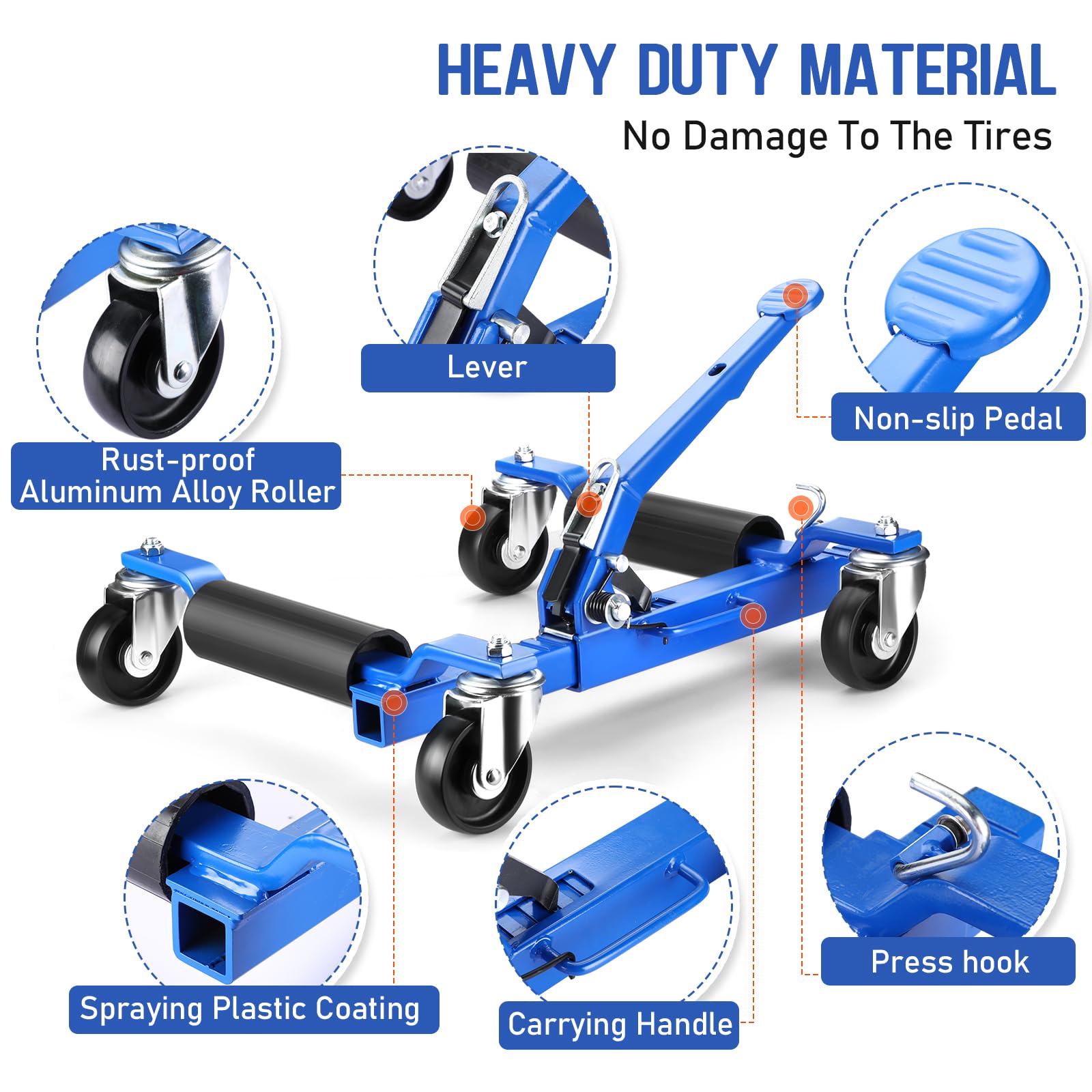 Snapklik.com : Car Dolly Set Of 4, Car Wheel Dolly Car Skates Vehicle ...