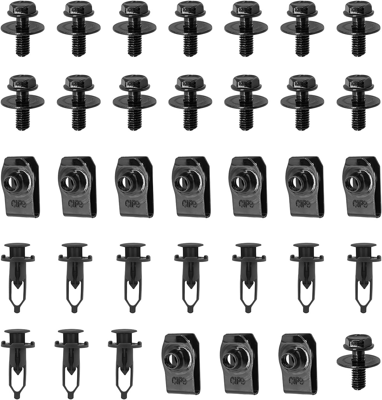 Amazon.com: povtii 35PCS Engine Under Cover Splash Shield Guard Body ...