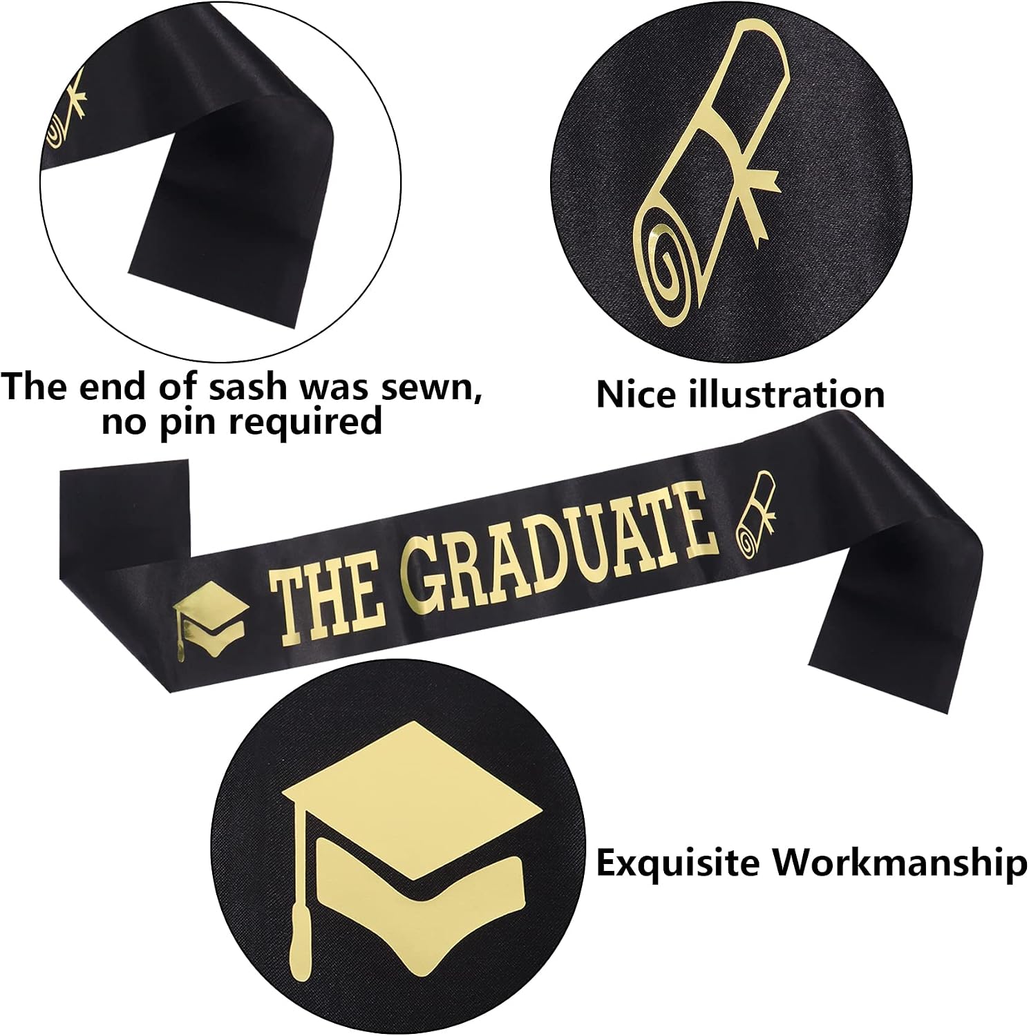 Qaziuy Graduation Sash and Tiara Kit Graduation Princess Rhinestone ...