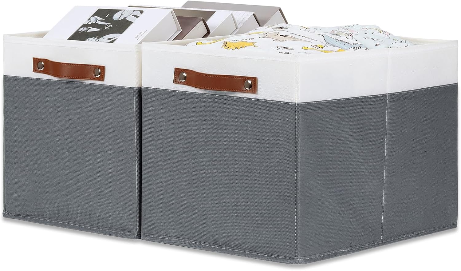 Amazon.com: Bidtakay Large Storage Bins Collapsible Fabric Storage ...