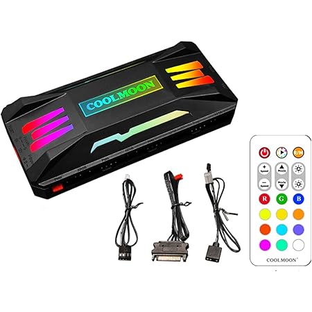 Amazon.com: upHere 10-Port 6PIN SATA RGB Hub with 21-Key Remote Control ...