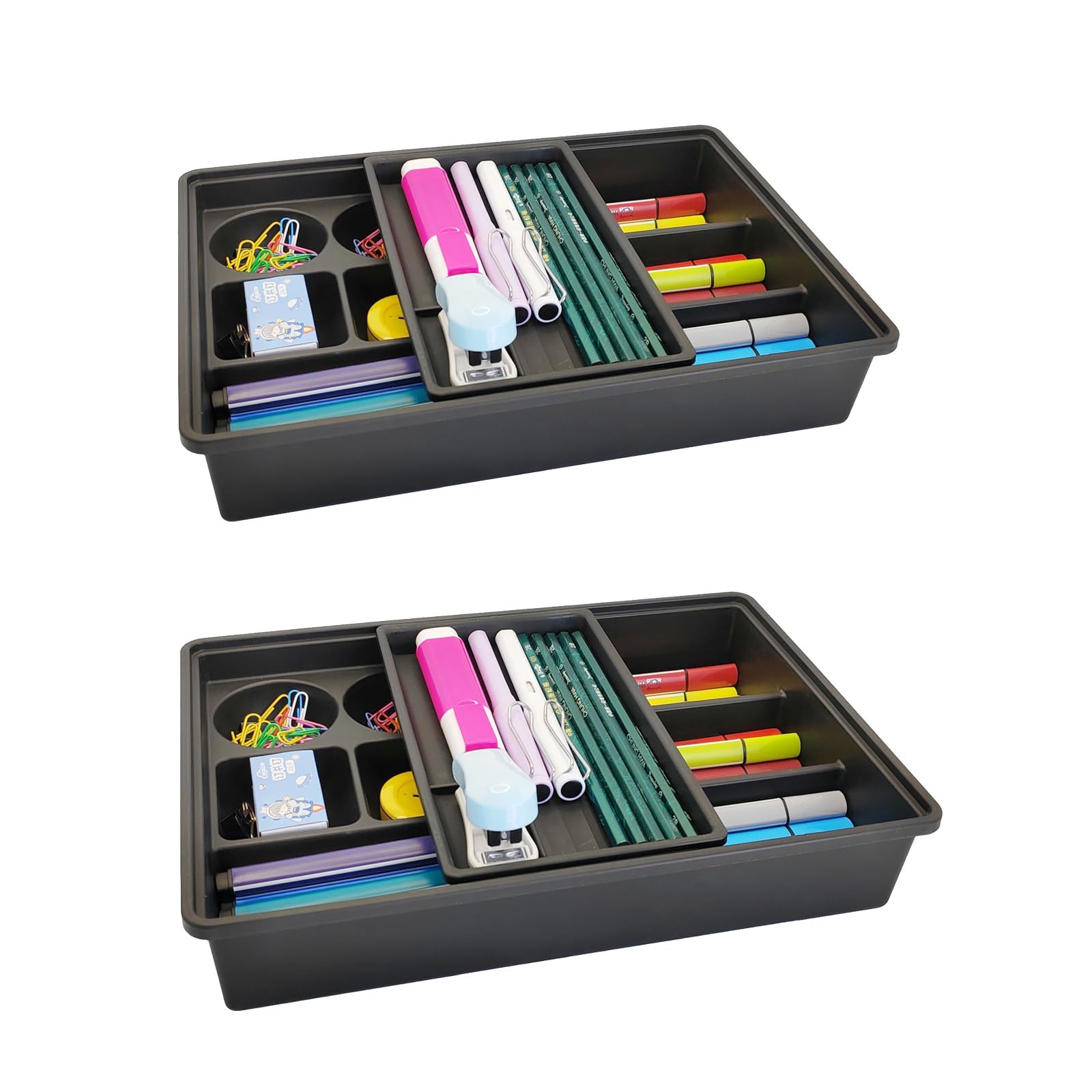 Amazon.com : XUDAUP 2Pack Desk Organizer Tray Junk Drawers Plastic ...