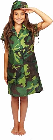 Amazon.com: SandT Collection Army Girl Costume Cosplay Outfit for Kids ...