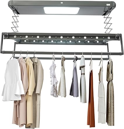 Amazon.com: PureLinensliey Electric Retractable Airing Rack Gray ...