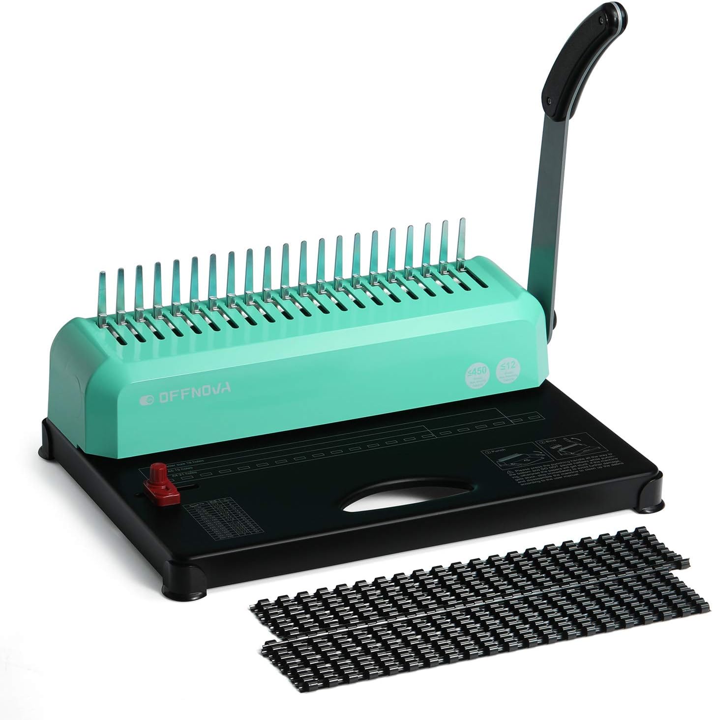Amazon.com : Binding Machines Combs 21 Hole 450 Sheets Paper Punch ...