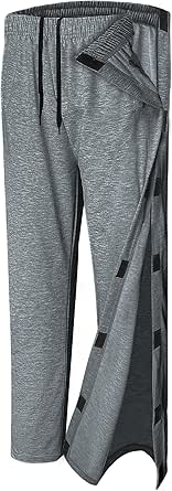 Amazon.com: Unisex Tear Away Pants 2 Side Snaps Post Surgery Breakaway ...