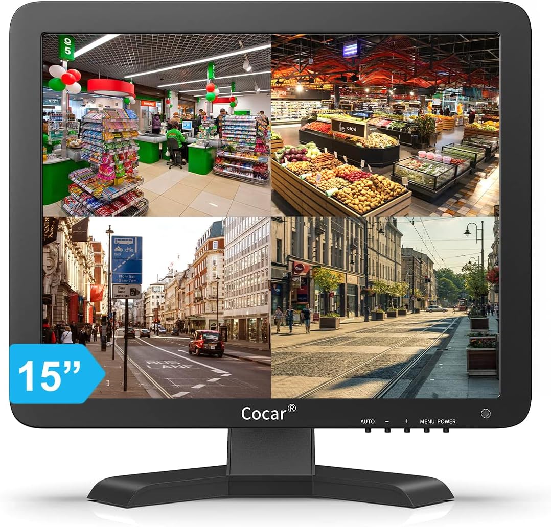 15" Professional CCTV Monitor VGA HDMI AV BNC, 4:3 HD Display (LED ...