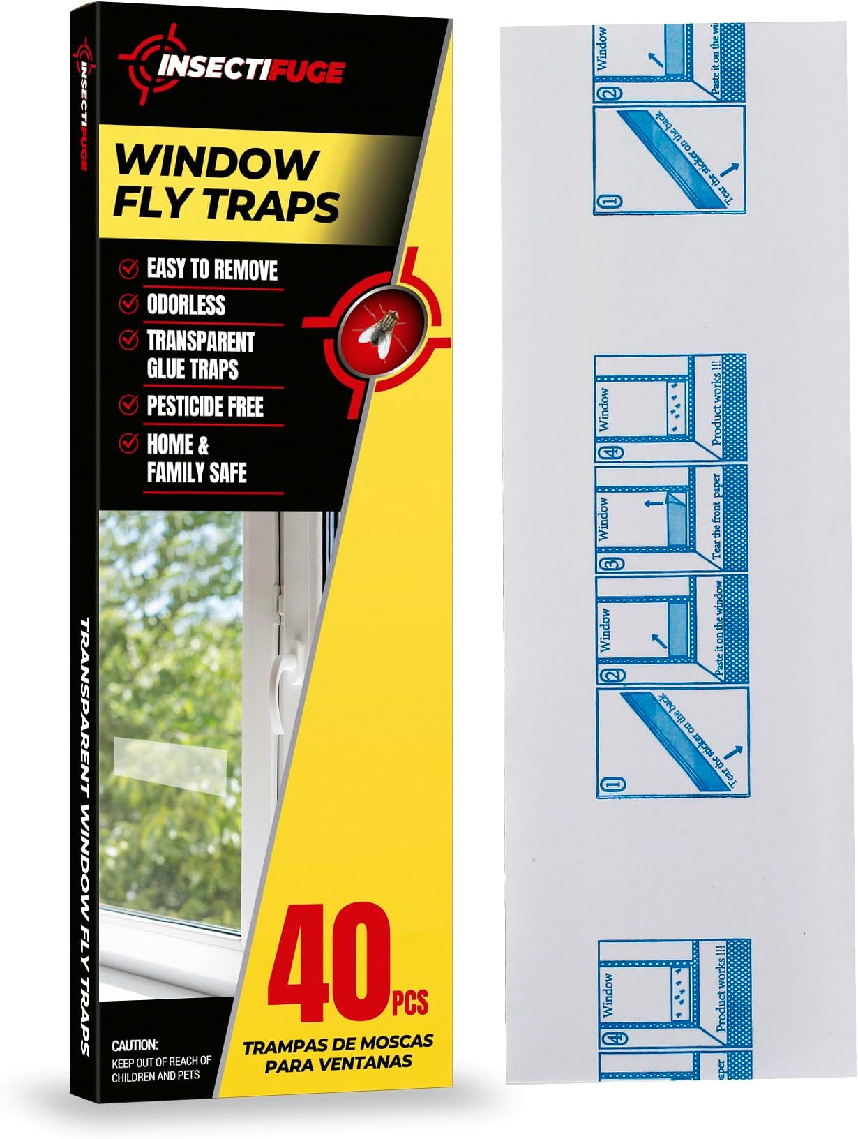 Amazon.com : Kensizer 30-Pack Window Fly Traps for Indoors, Paper ...