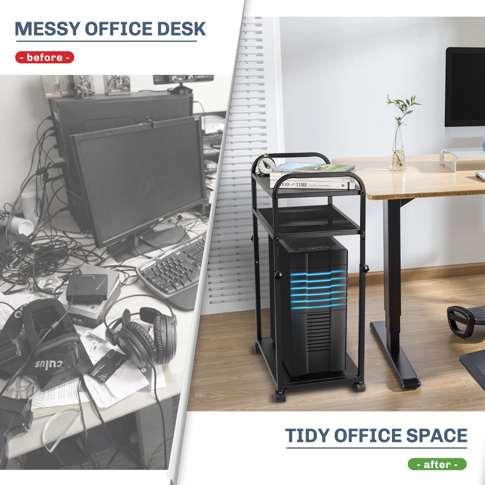 Snapklik.com : Liitrton Height Adjustable Computer Tower Stand, Mobile ...