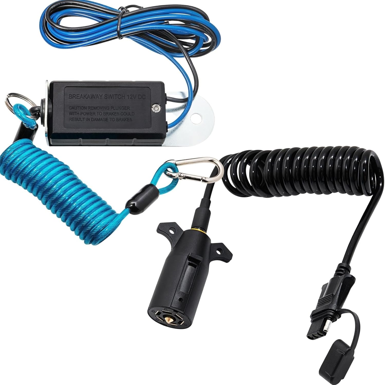 Amazon.com: MECMO 7-Way Blade to 4-Way Flat Coiled Trailer Wiring ...