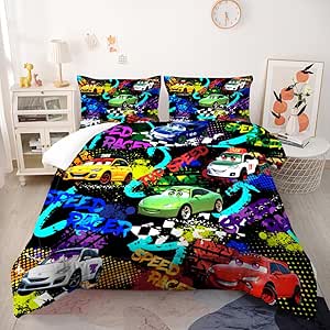 Amazon.com: NMPICO Twin Comforter Set for Boys: Race Car Bedding Sets ...