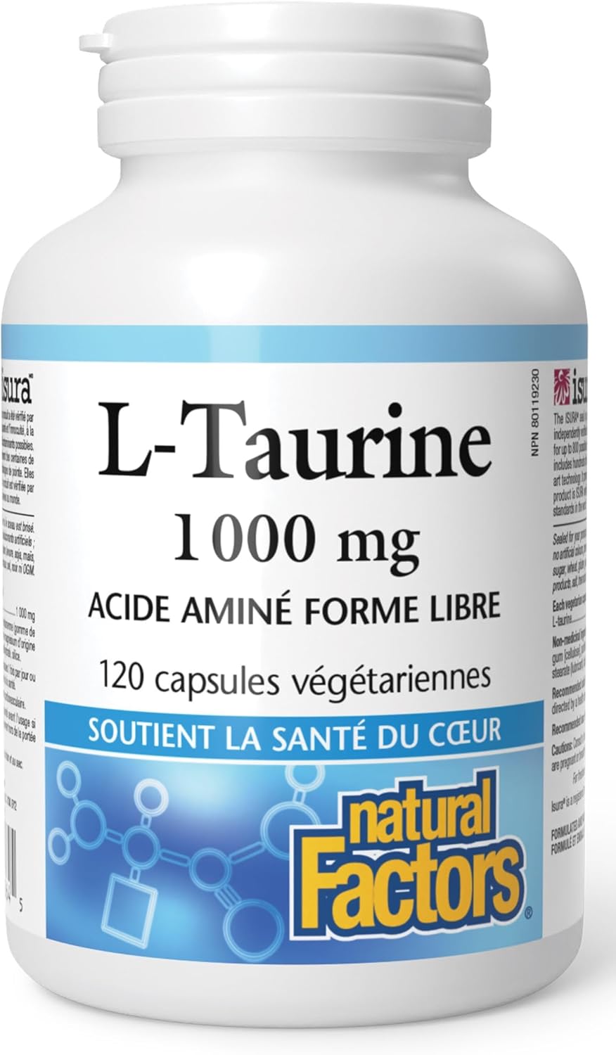 L-Taurine 1000 mg - 120 Vegetarian Capsules : Amazon.ca: Health ...