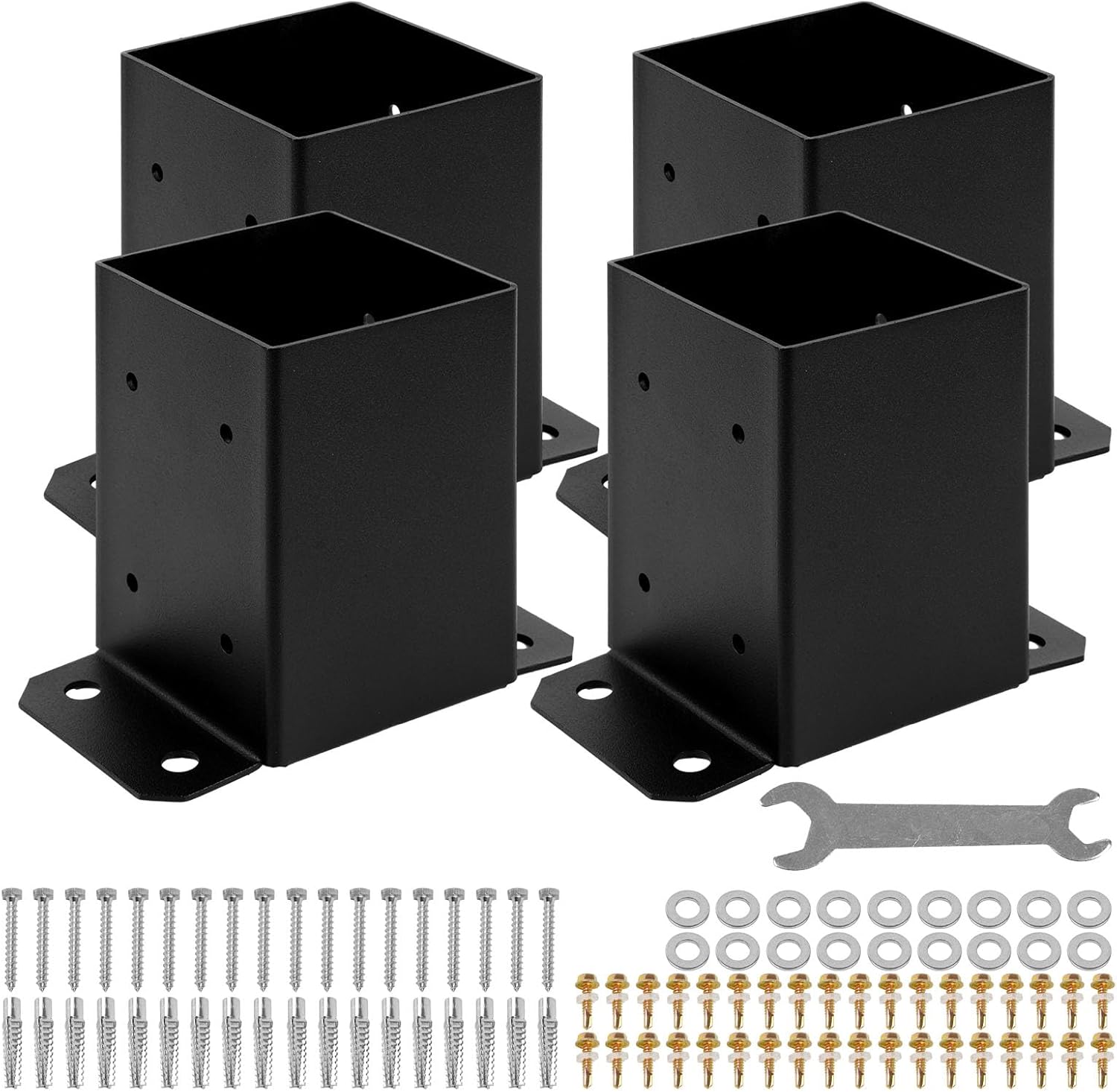 Amazon.com: 4x4'' Column Base 10pcs, Column Base Bracket, Heavy-Duty ...