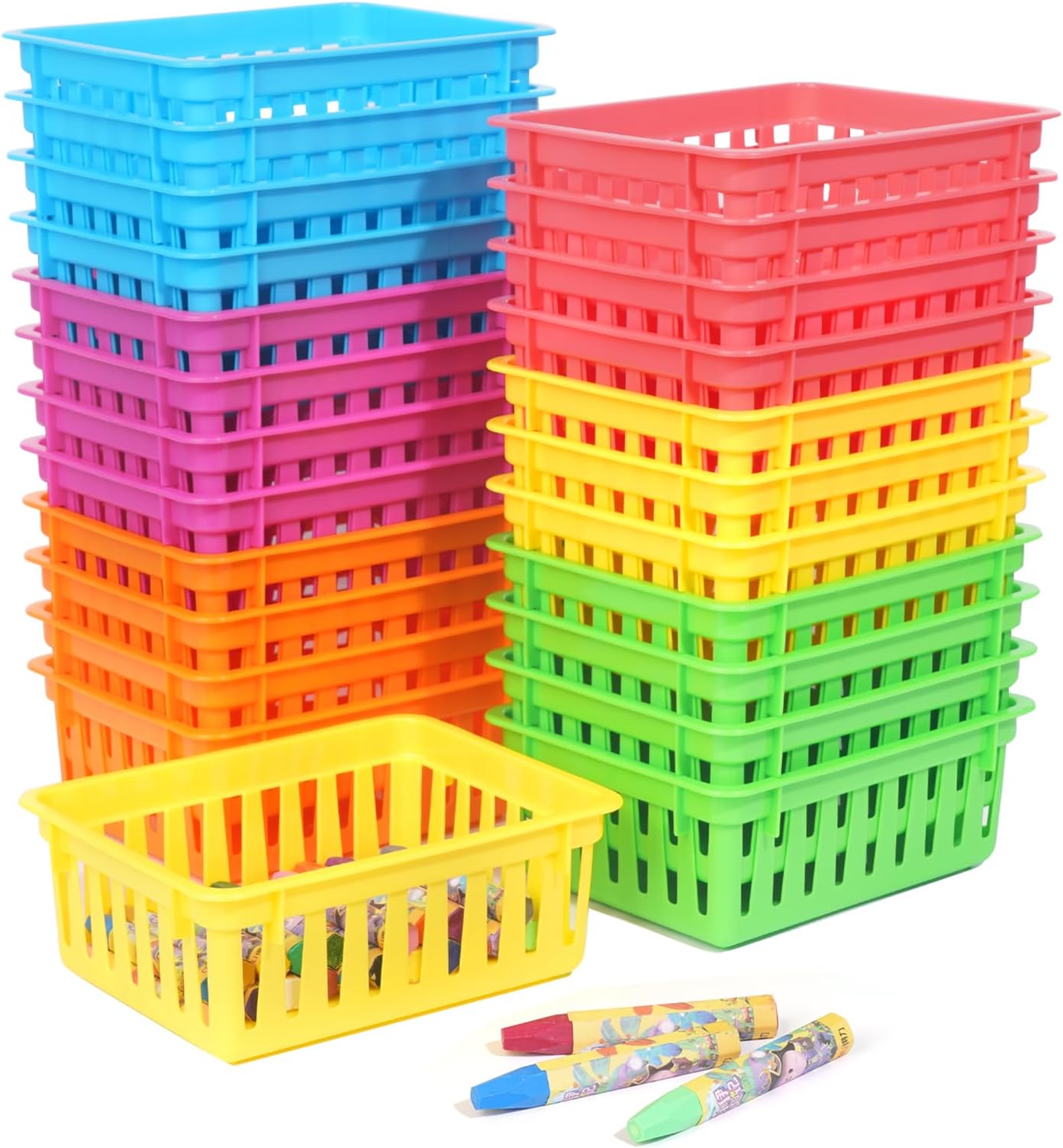 Amazon.com - Teaching Tree Pencil Trays Colorful Plastic Storage ...